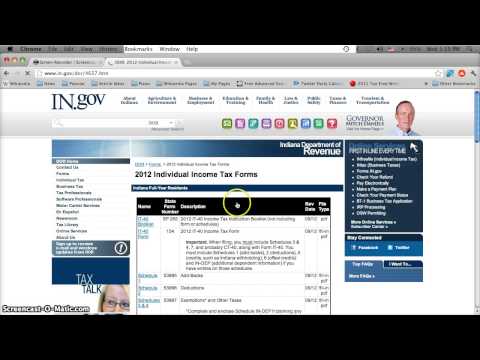 Indiana Printable Tax Forms 2012 - Form IT-40 Online Print Only and Fill In Options