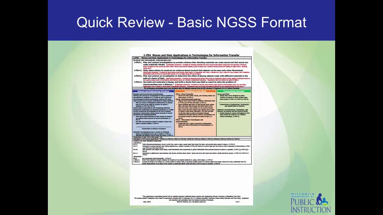 WSS and NGSS Differences Overview Video