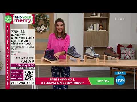 BEARPAW Ridgewood Suede Mid Hiker Boot NeverWet Technolo...