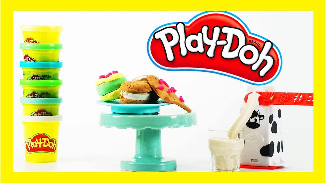Play Doh Milk and Cookies Playset! | Kids Learn Foods