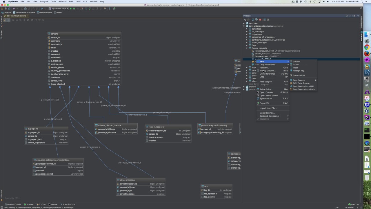 Using PhpStorm to Modify a Database Table Field Type