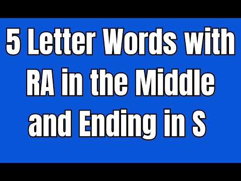5 Letter Words with RA in the Middle and Ending in S