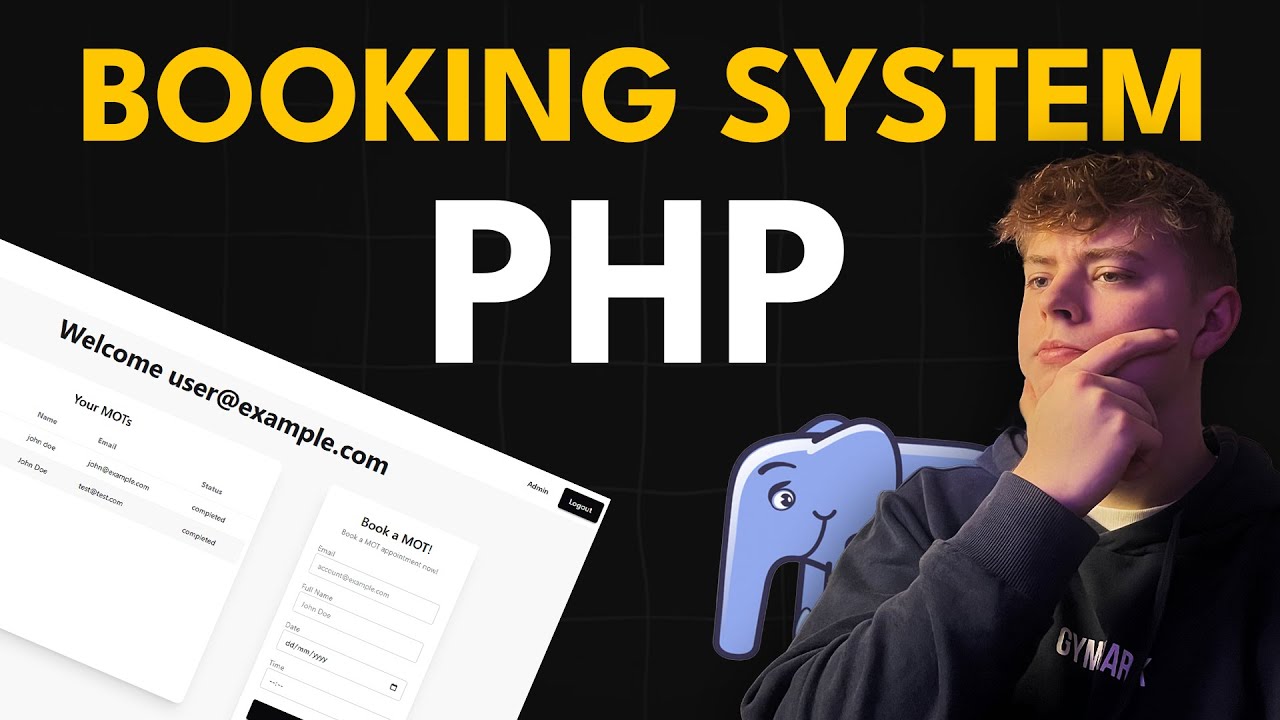 Modern PHP Booking System with MySQL Database (Authentication & Authorisation)