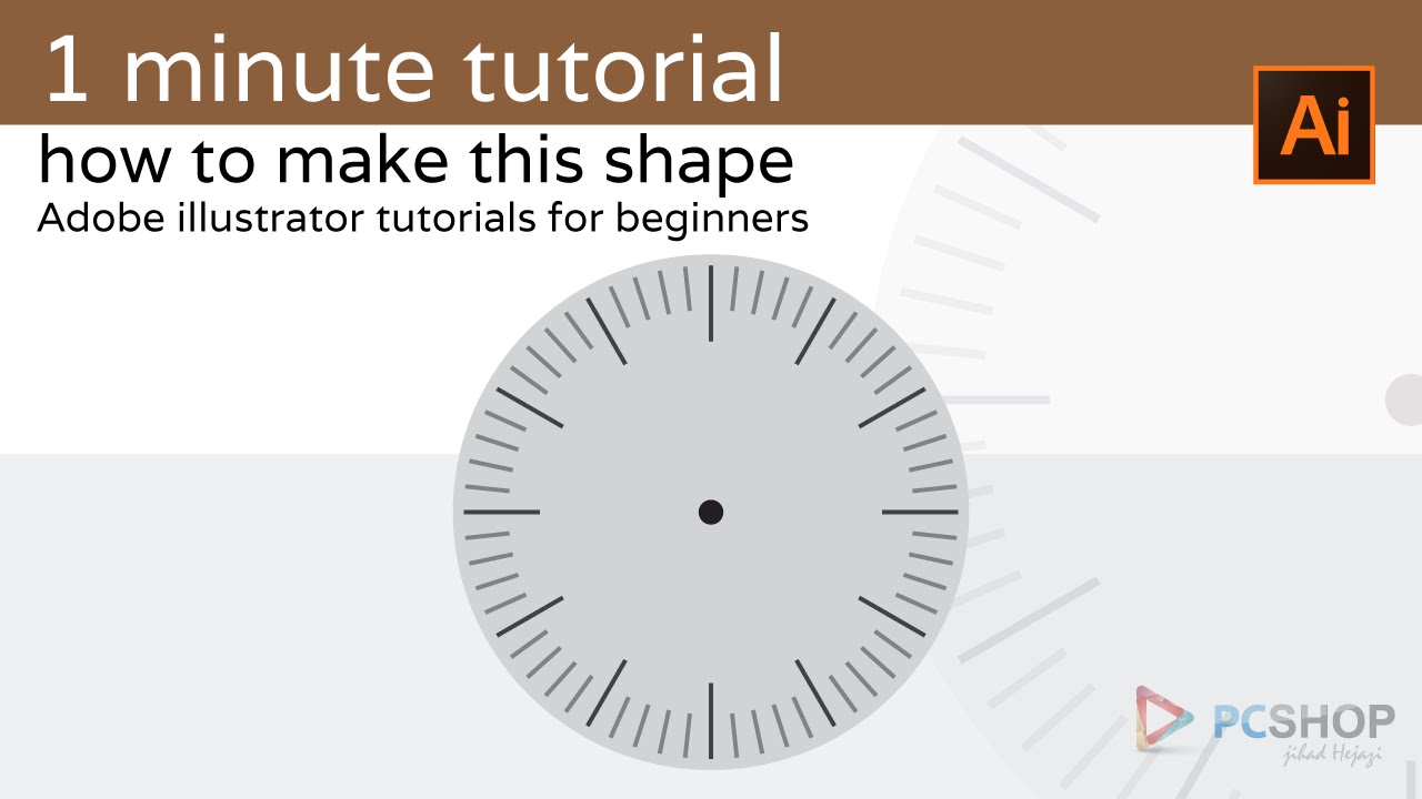 1 minute tutorial: illustrator for beginners (clock shape)