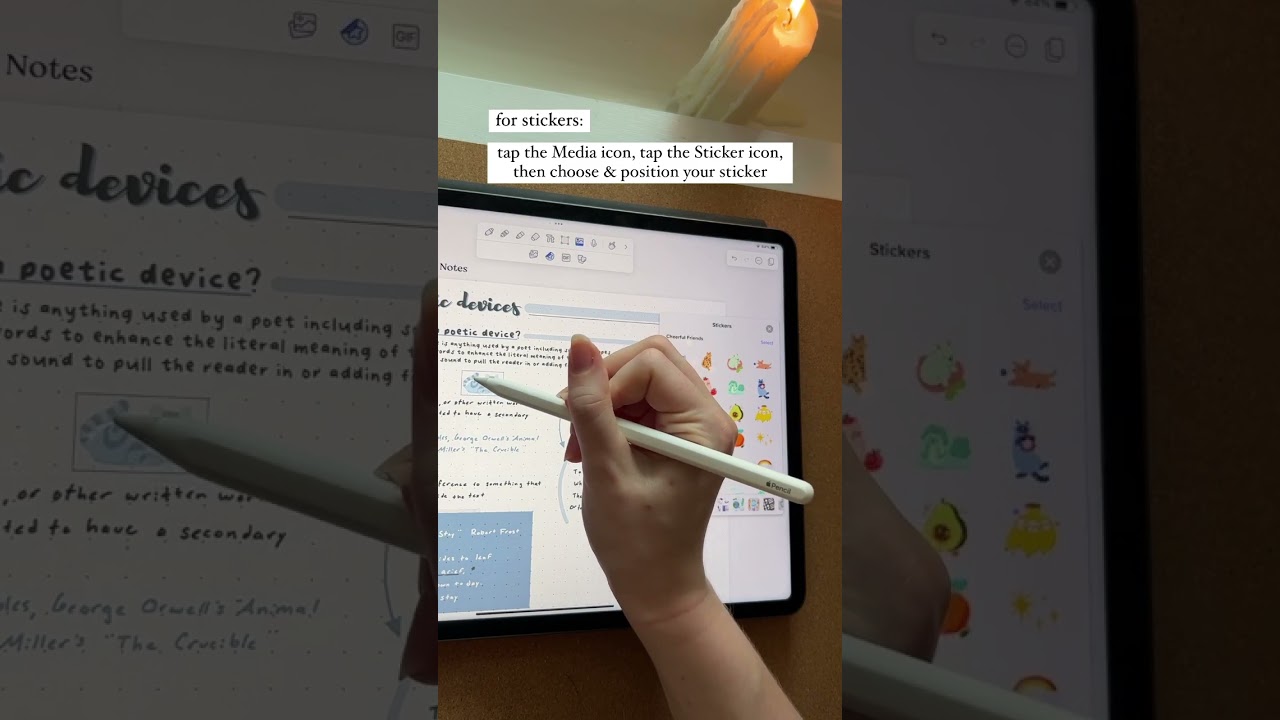 How to insert Stickers and Stickies on Notability 🖼️ #notability