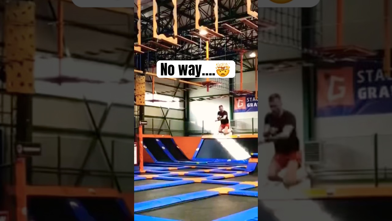 How is this possible?🤔 Trampoline park madness by Oleg aksamanitny📸 #jump #trampoline #sports