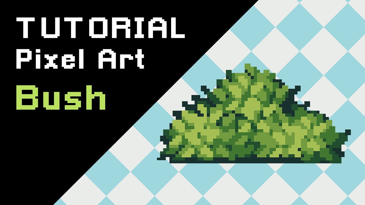 How to draw a pixel art bush in 1 minute (tutorial)