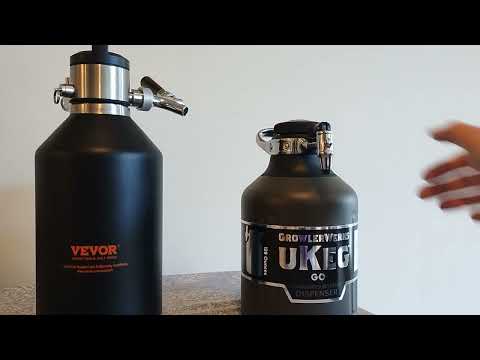 Compare Vevor 128oz vs GrowlerWerks 128oz beverage containers
