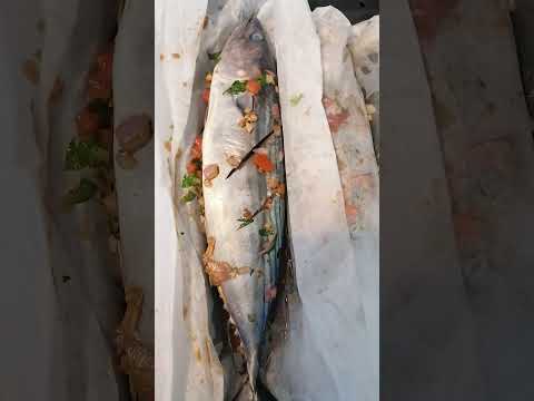 Palamida Fish wrapped in baking paper(Skipjack Tuna)