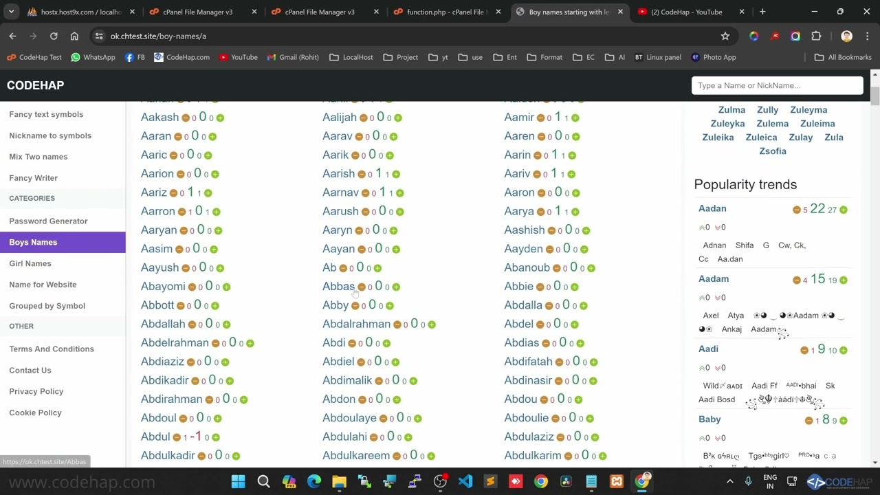 Nick-Name Finder And Fancy Name Generator Core PHP Script