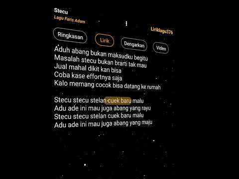 Stecu || Lagu Faris Adam #liriklagu #lirik #stecu #lyrics