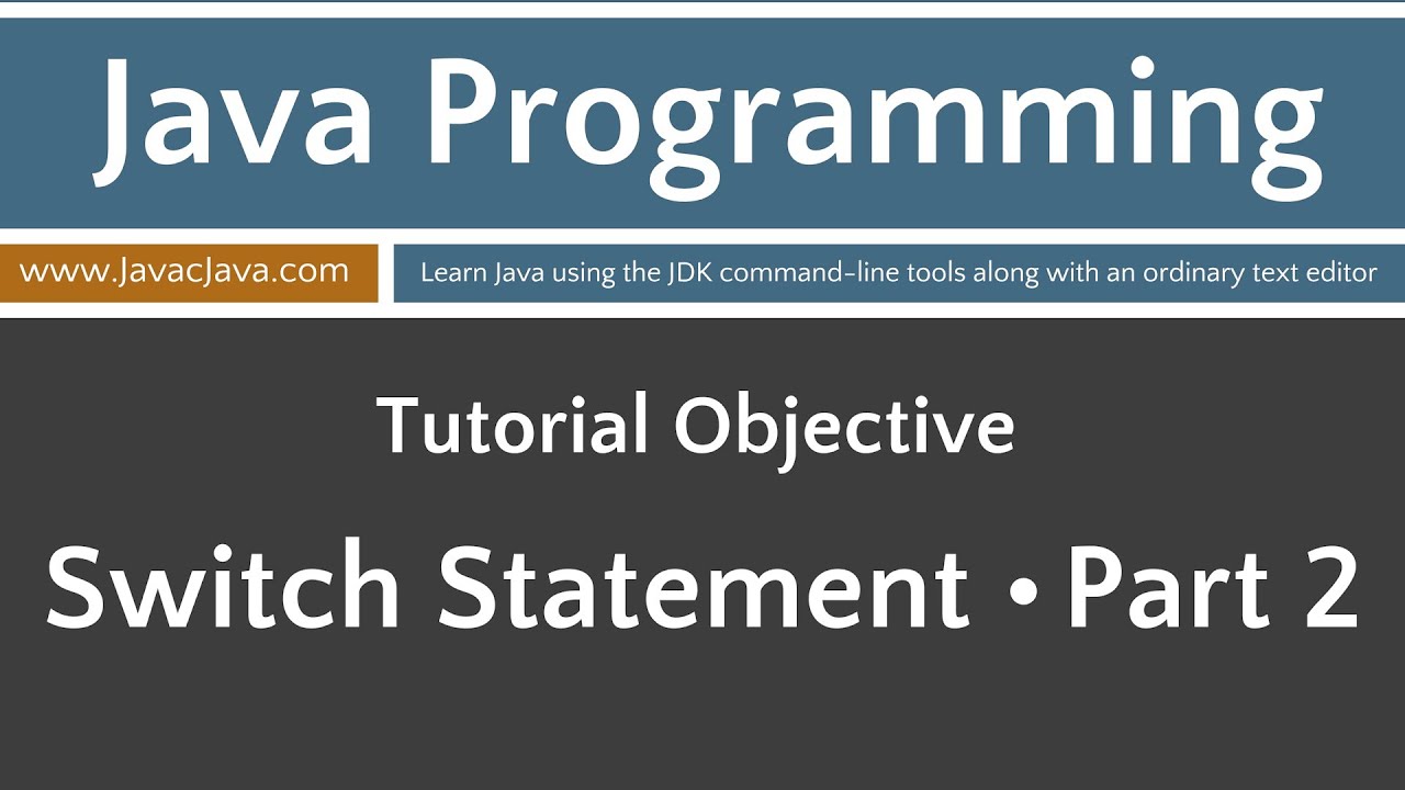 Learn Java Programming - Switch Statement Tutorial - Part 2