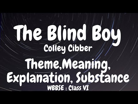 The Blind Boy by Colley Cibber Complete Explanation and Substance in Bengali