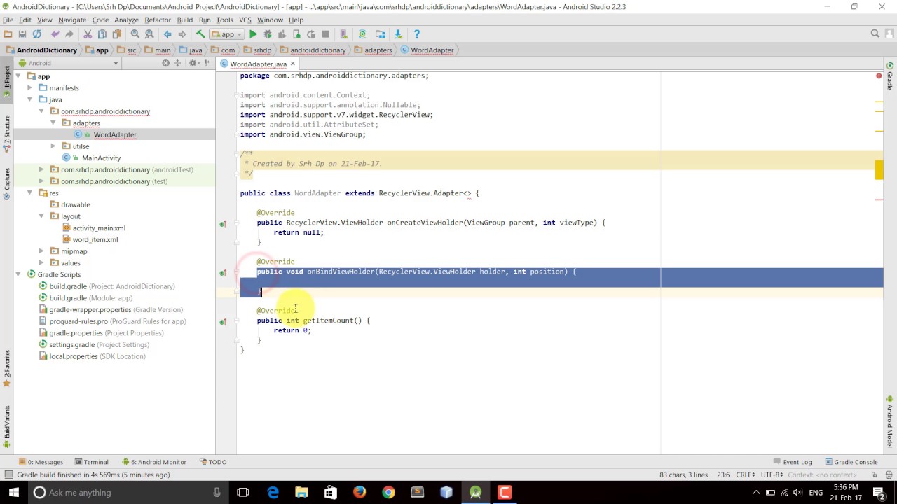 Create Android Dictionary Part 1