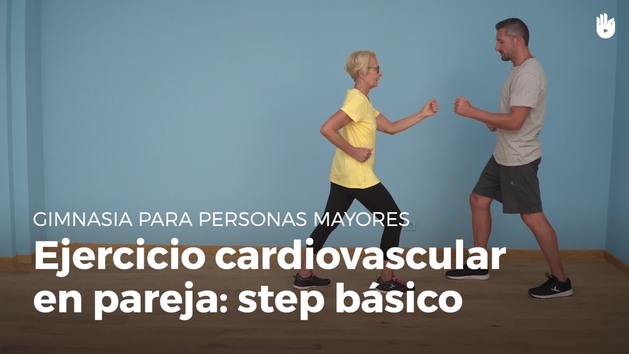 Ejercicio cardio en parejas: step básico - Gimnasia para personas ...