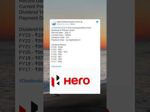 Hero Motocorp Ltd has recommended a final dividend for FY 2023. #Hero (4 May 2023)