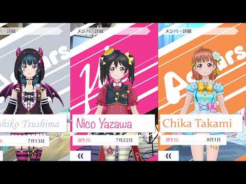 All Main Love Live! Character Birthdays