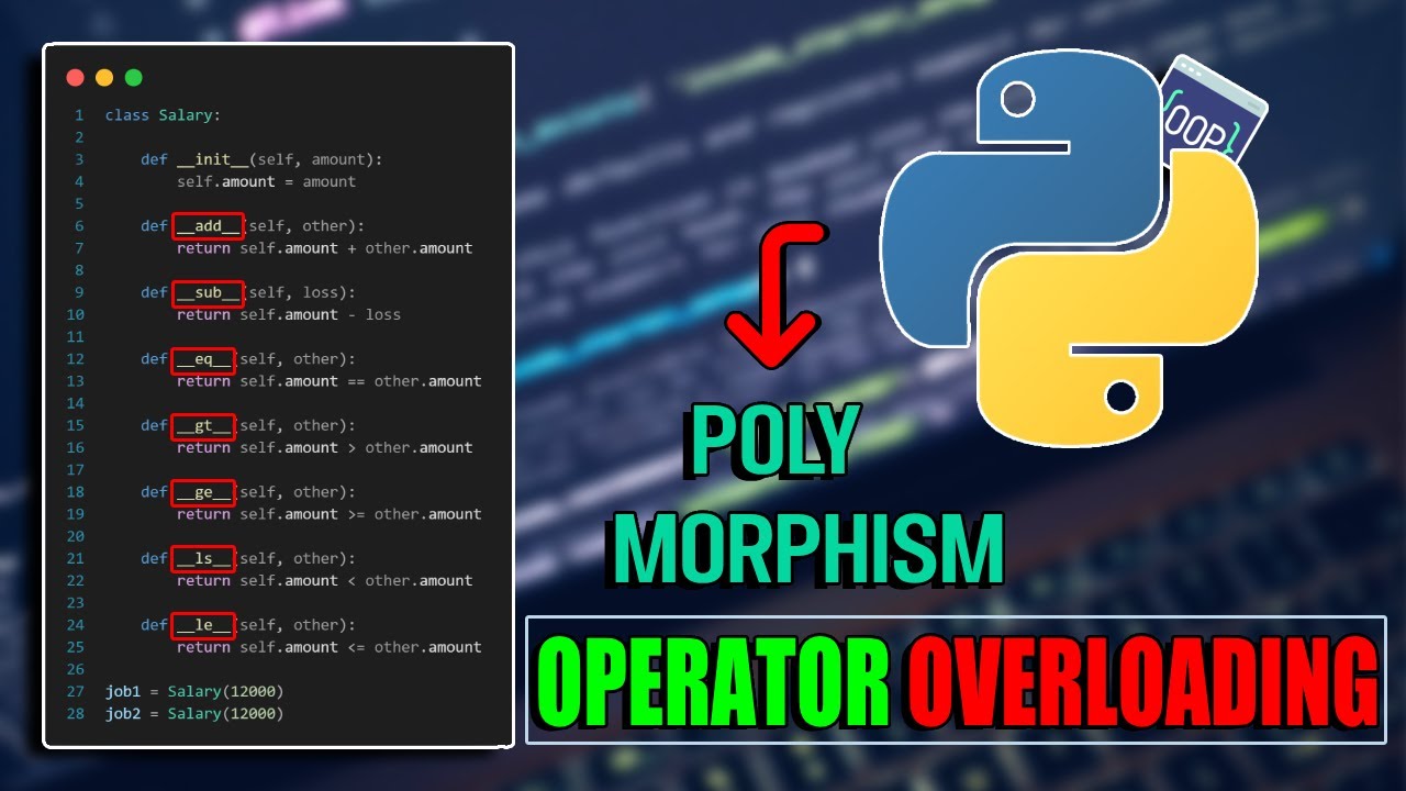 Operator Overloading in OOP | Python Object Oriented Programming