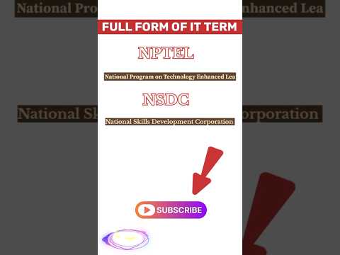 NPTEL AND NSDC FULL FORM OF IT TERM COMPUTER 💻🖥️ ONLINE SHORTS VIDEO KEYS