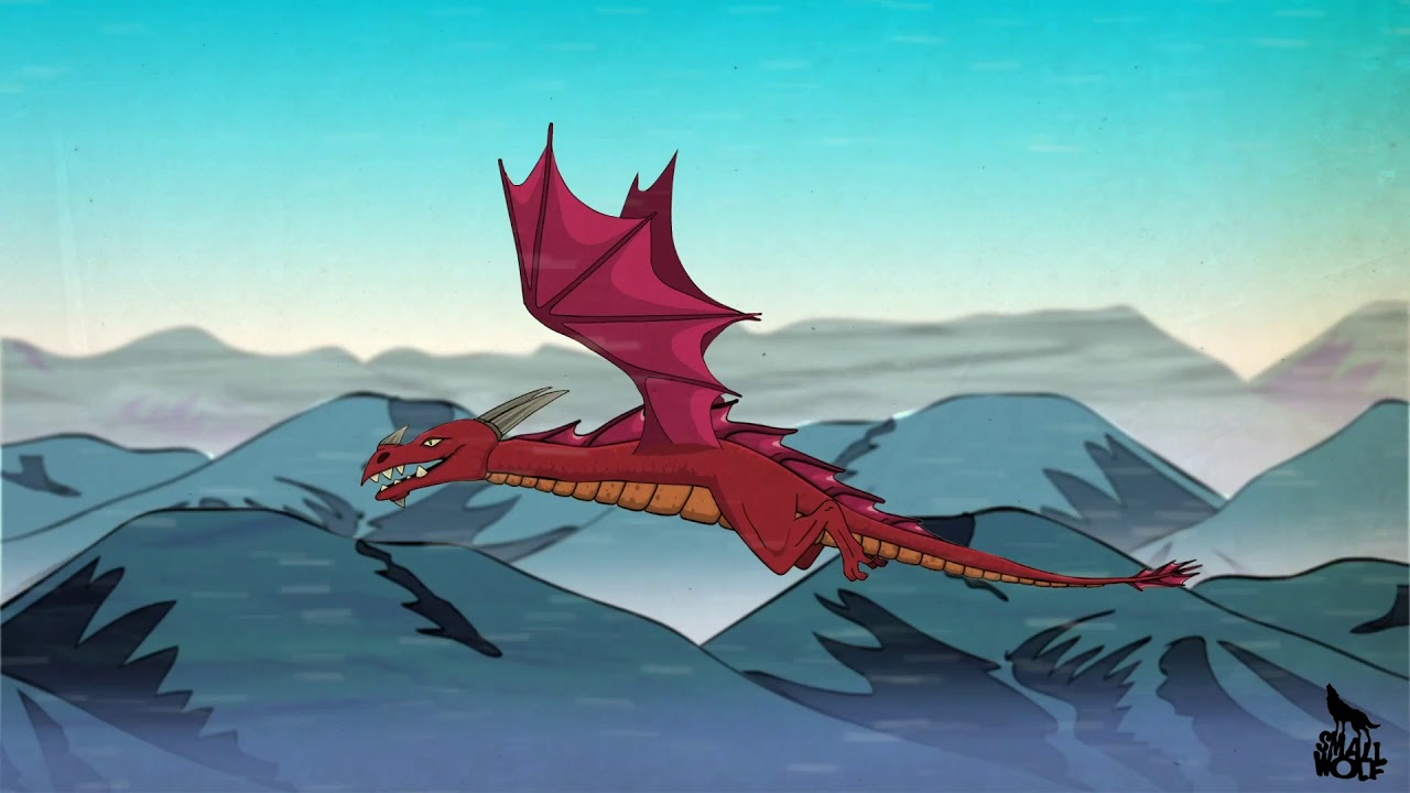 Animated Dragon Flying through mountains - 8 hour loop