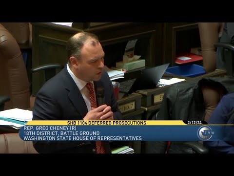 Rep. Greg Cheney shares his strong concerns about SHB 1104's proposed deferred prosecution criteria