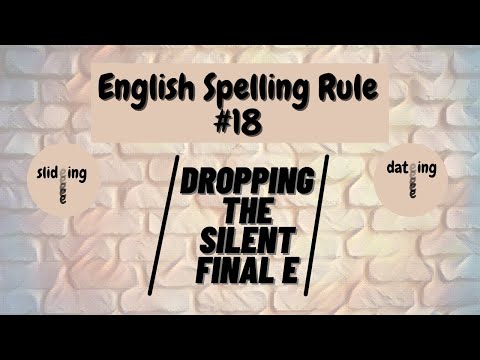 English Spelling Rule #18- DROPPING THE FINAL E RULE