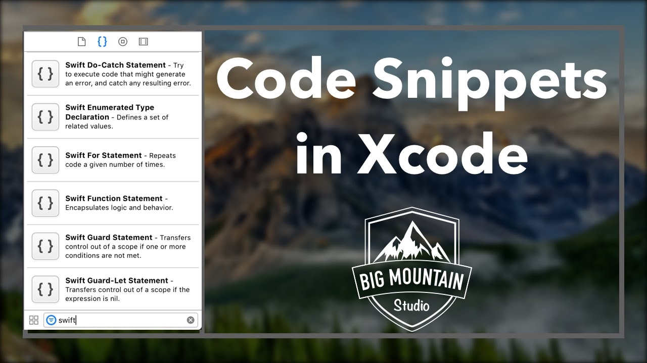 Create Xcode Code Snippets (iOS, Xcode 8)