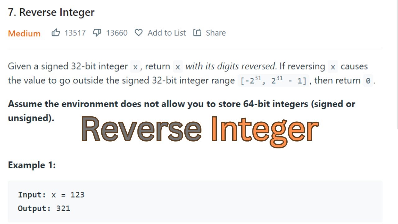 Reverse Integer LeetCode Solution | Python Tutorial for Coding Interviews