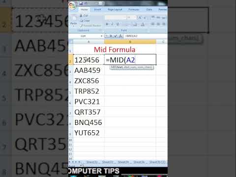 Mid Formula #shorts #excel #viral #trendingshorts #youtubeshorts #new #exceltutorial