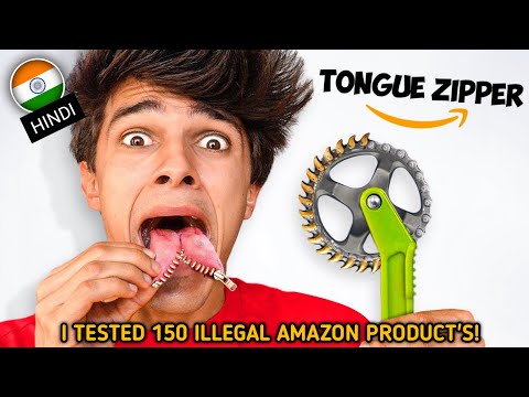 I Tested 150 ILLEGAL Amazon Products! | Brent Rivera Hindi | ILLEGAL Products Challenge Hindi Dubbed