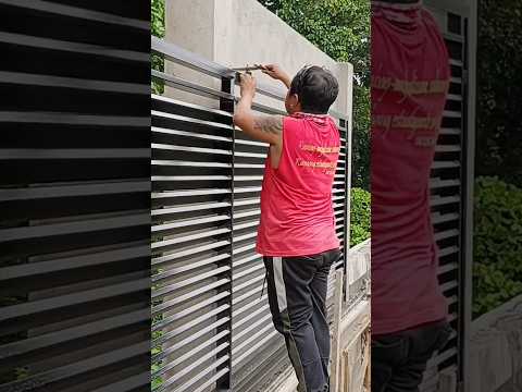 installing sliding gate #highlights #weldings #diy