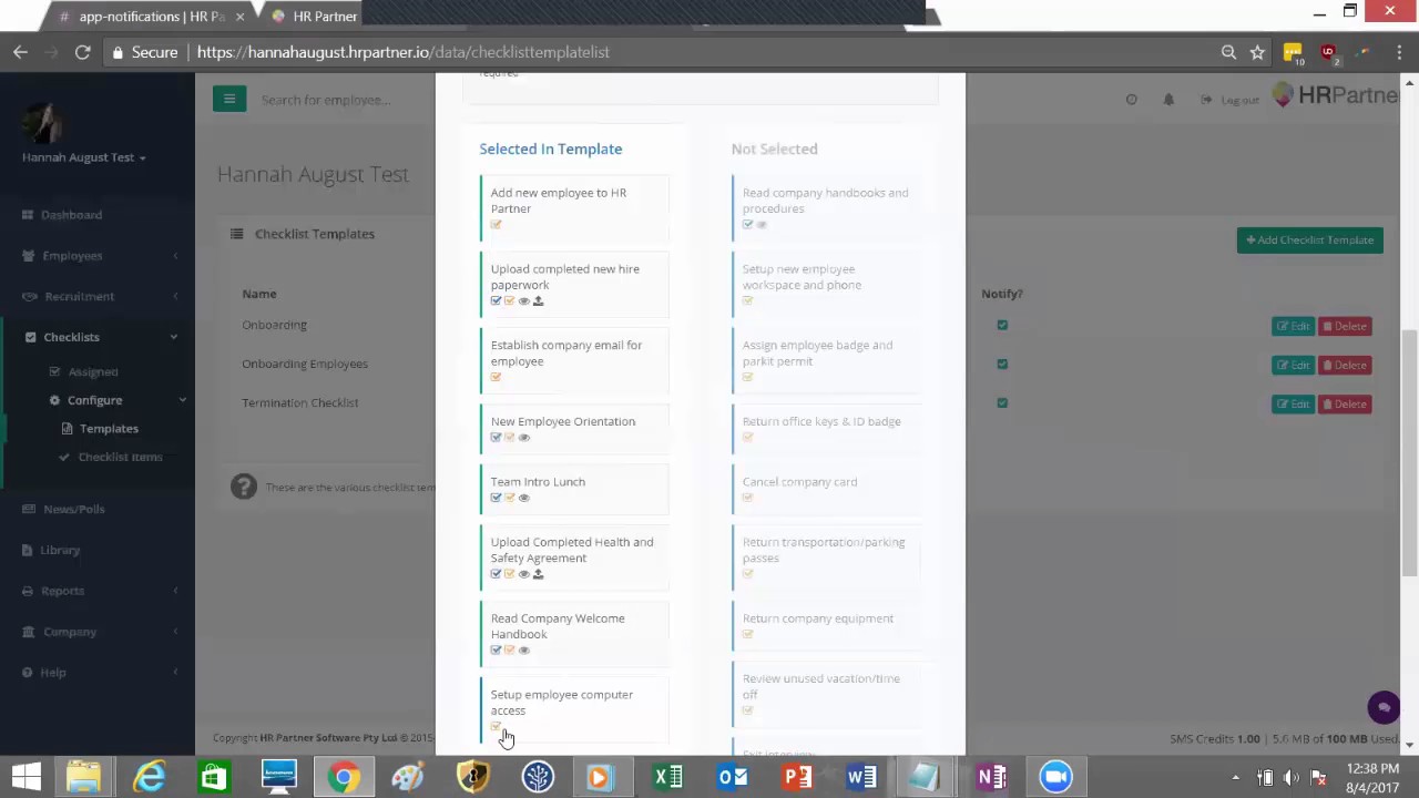 HR Checklists - Employee Onboarding, Termination Lists, Training