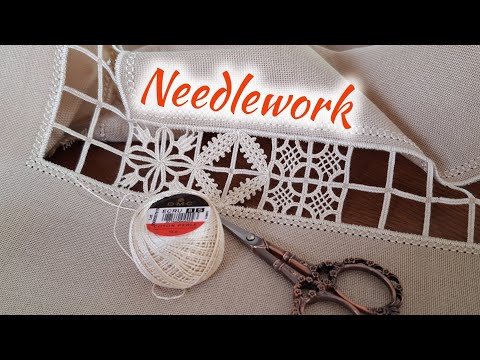 Needlework : reticello embroidery tutorial step by step 🥰 for beginners , stitching technique 👌