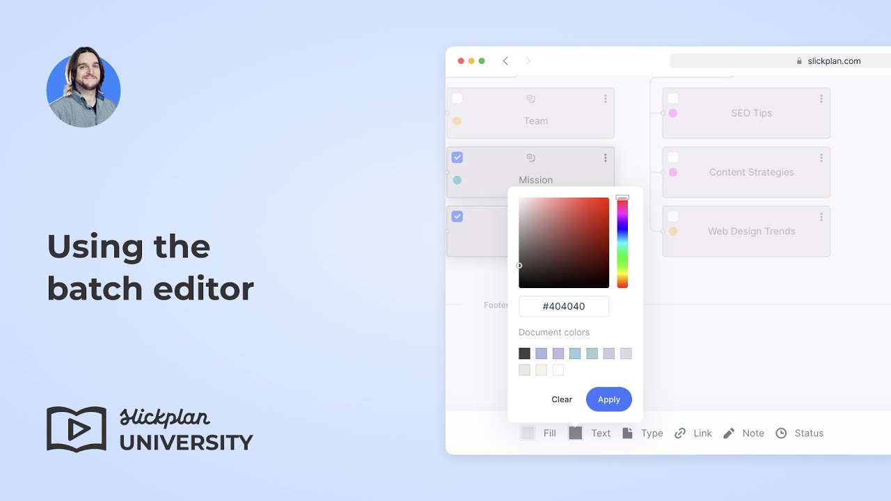 Using the batch editor