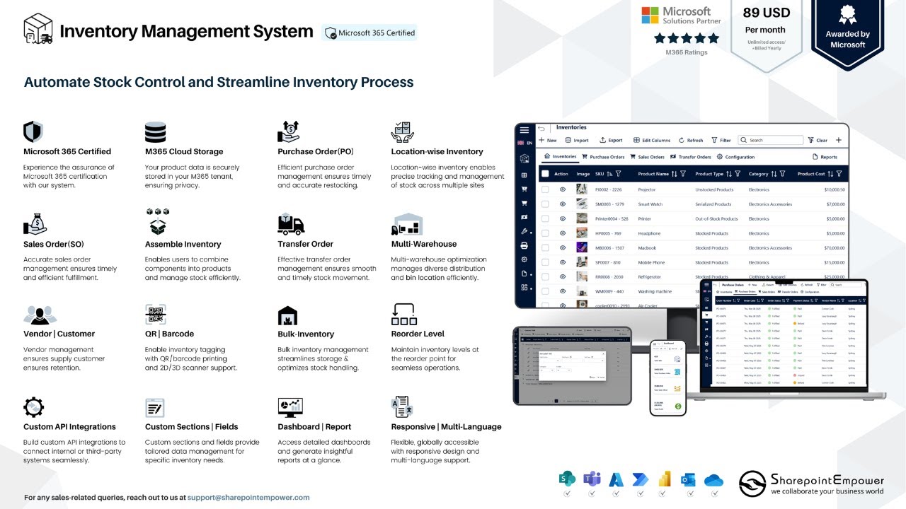 Inventory Management System M365  | Feature Understanding