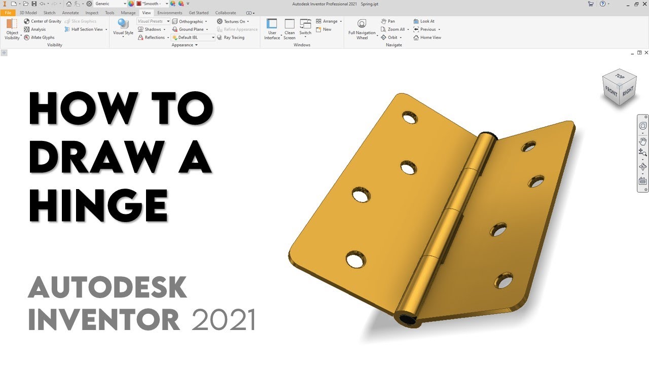 Door Hinge | Autodesk Inventor 2021 | Intermediate Tutorial