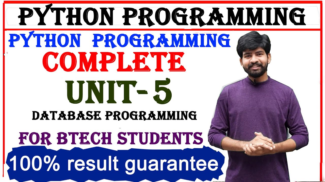 python programming complete unit 5 | database programming | btech python programming unit 5 | btech