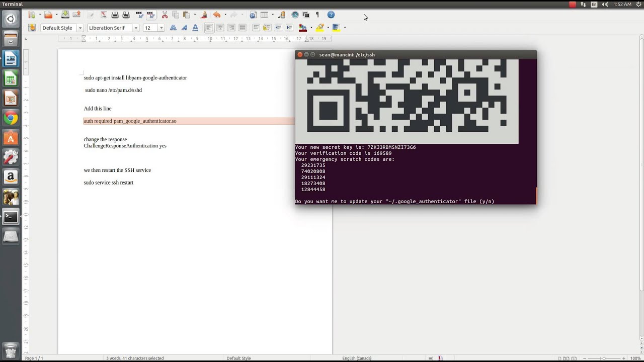 2factor security  Open SSH set-up using Google Authenticator