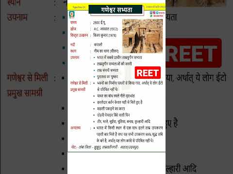 गणेश्वर सभ्यता 📖✍️ | Rajasthan Gk 💯 #shorts #viral #trending #education #gk