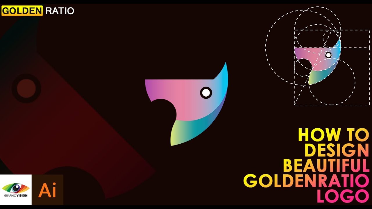 How to design a Horse Head (animal) logo using golden-ratio in 7 minutes