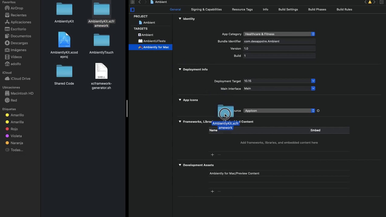Add a XCFramework to a Xcode project