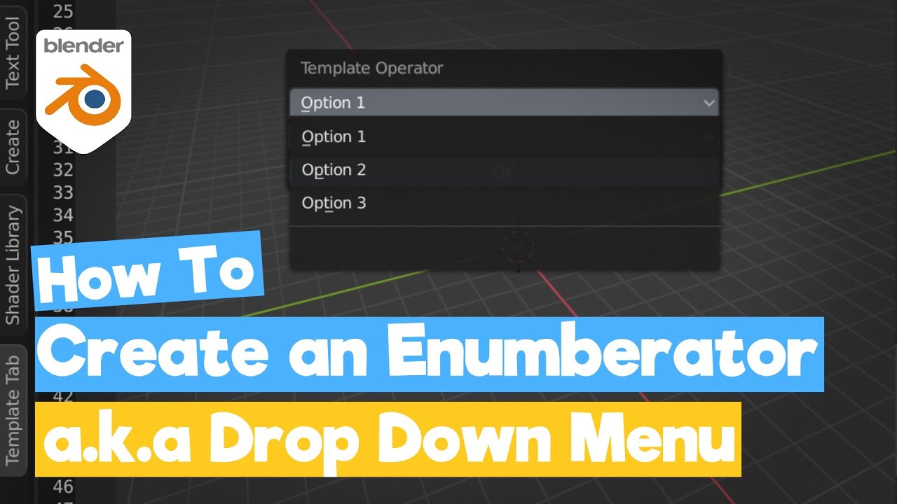Blender Python Tutorial : Enumerator / Drop down Menu [learn python for beginners]