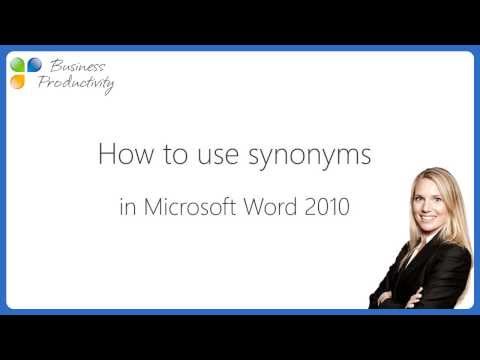 How to use synonyms in Microsoft Word 2010?