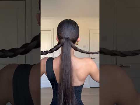 Add volume to your braided ponytail with 3 braids #hairstyle