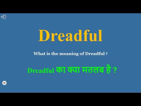 Dreadful meaning in Hindi | Dreadful ka kya matlab hota hai | daily use English words