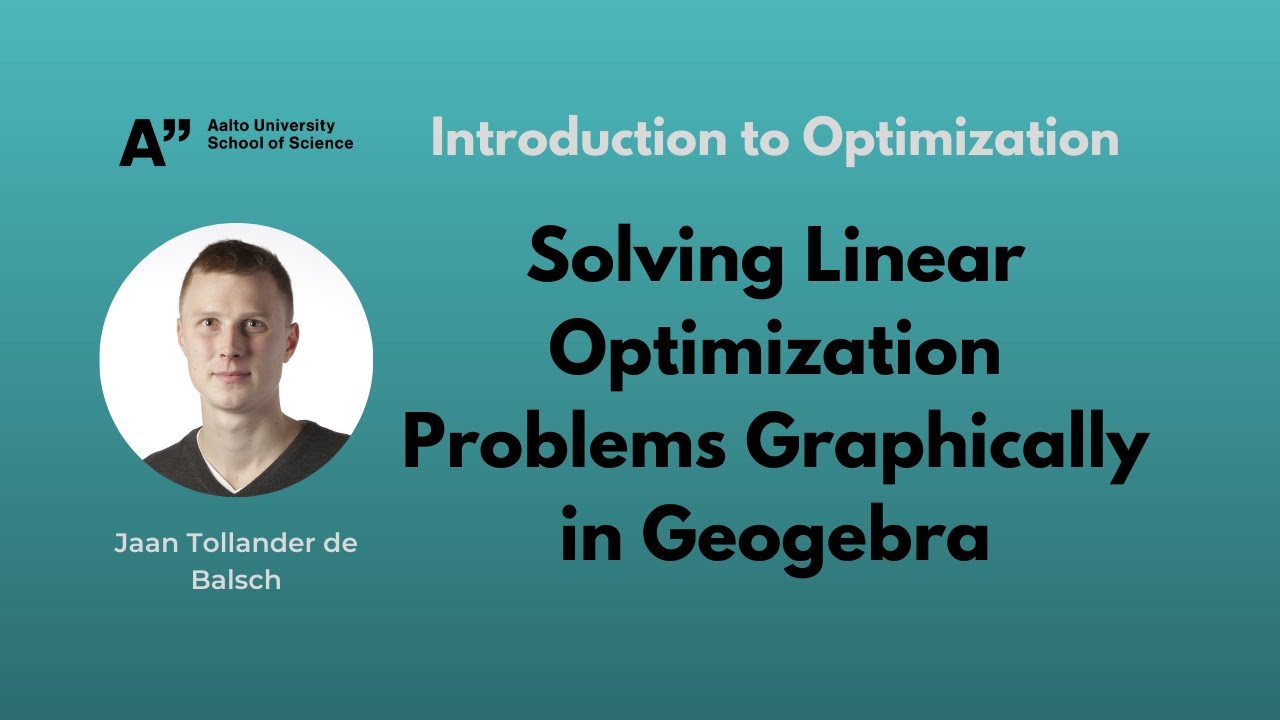 Demo 2.1 - Solving Linear Optimization Problems Graphically in Geogebra