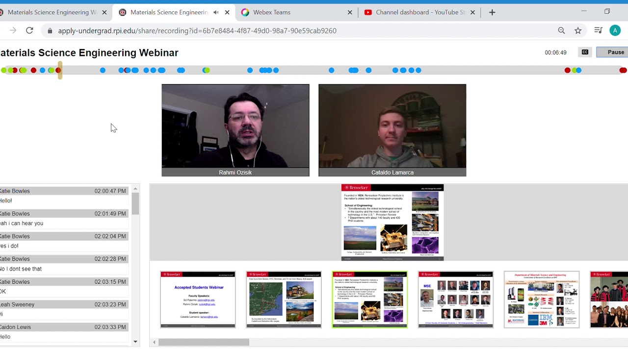 Materials Science Engineering Program Webinar
