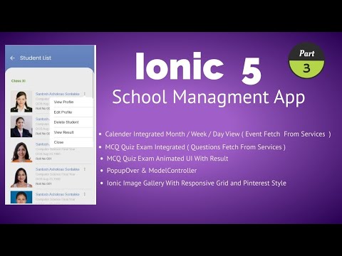 Ionic 6 School managment app : Student List with ion-popover dialog | DEMO