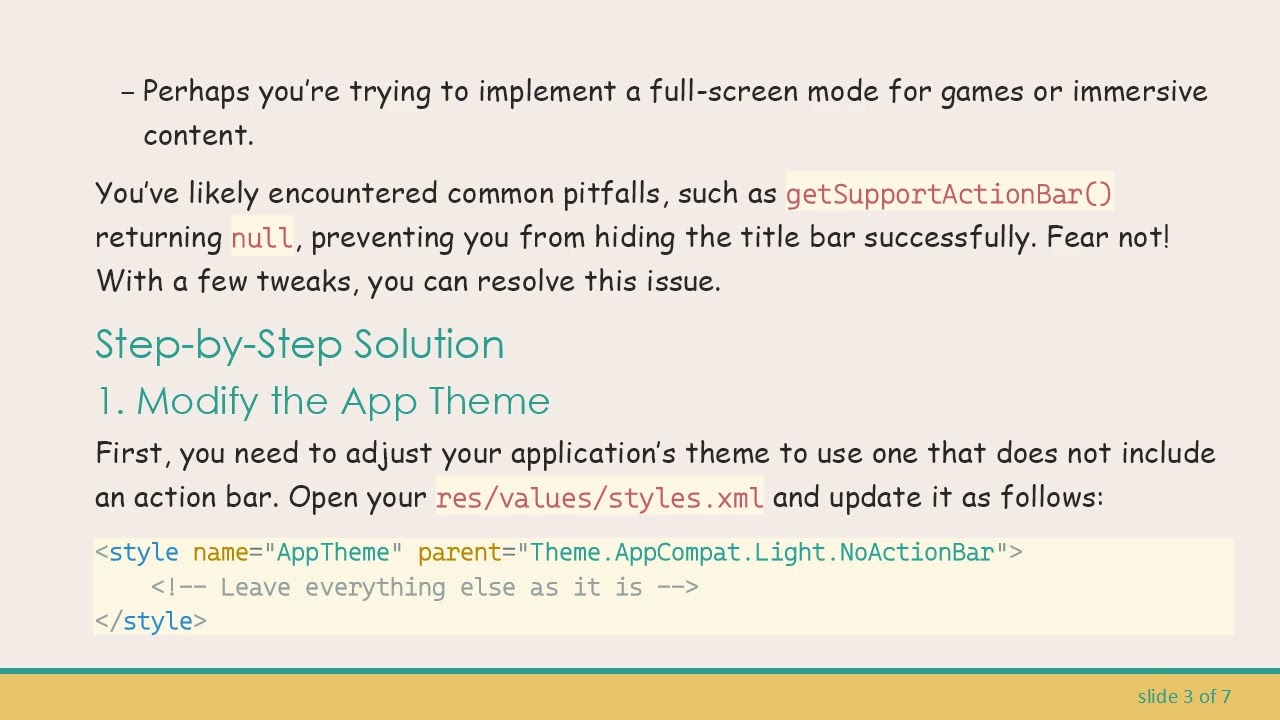 Hide or Show Title Bar in Android Activities and Fragments
