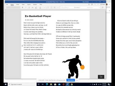 The Ex-Basketball Player by John Updike: Jan 10, 2021 8:53 PM